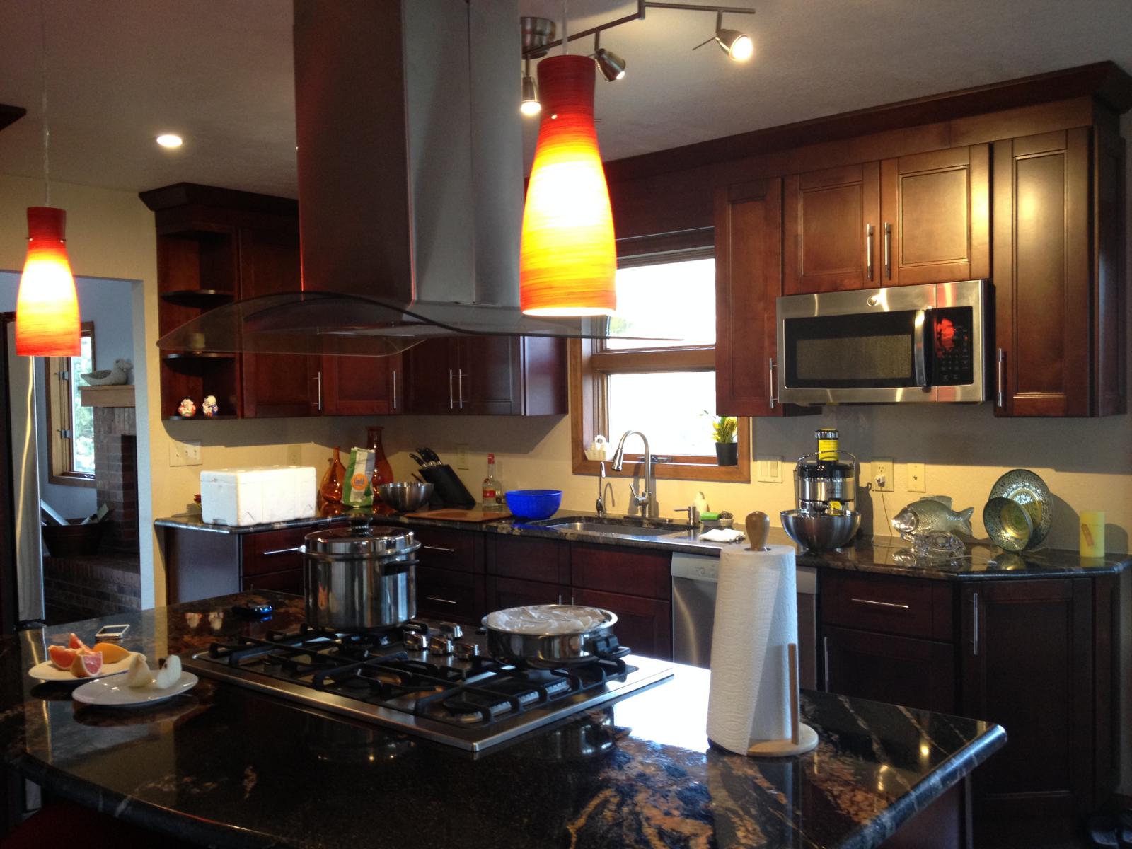 Cherry Double Shaker Cabinet Gallery | Custom Cabinets | Stone ...